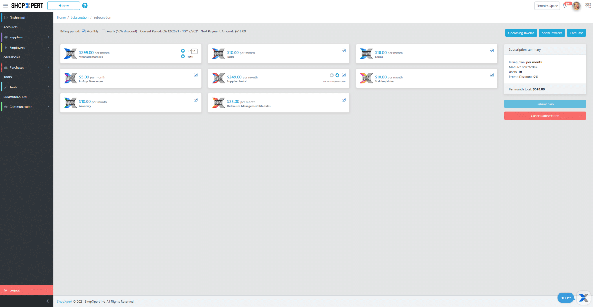 Standard Modules - ShopXpert