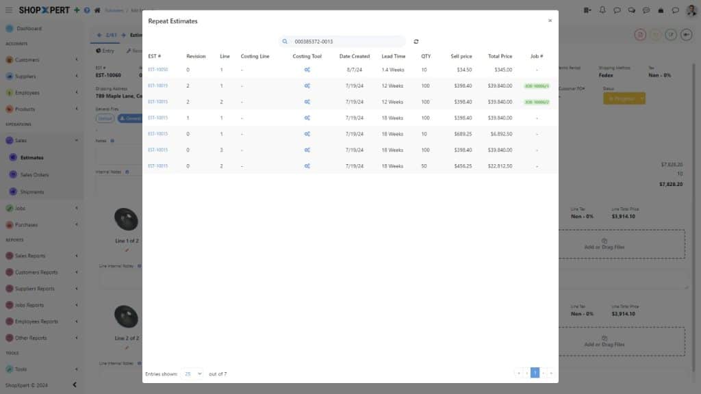 Costing Tool - ShopXpert